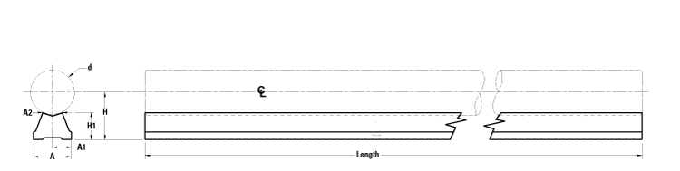 LSR-10-MM - 轴支撑, 仅导轨, 低截面, 无孔, 钢 , 定长切割, 1200 毫米 长. | Thomson