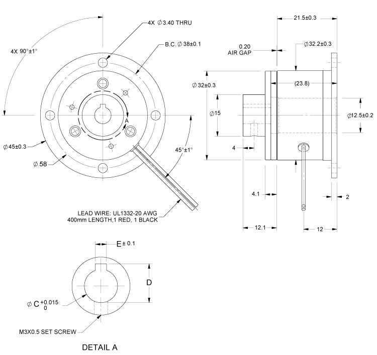 RAB-13B24-M06 - Brake, 摩擦, RAB, 24 Vdc, 6.000 / 6.015 毫米 Bore. | Thomson